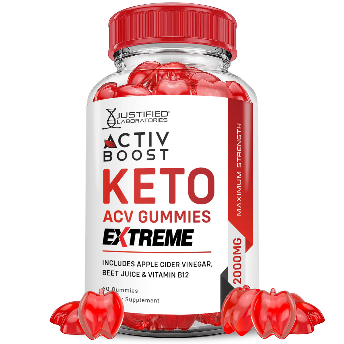 2 x Stronger Activ Boost Keto ACV Gummies Extreme 2000mg – Justified ...