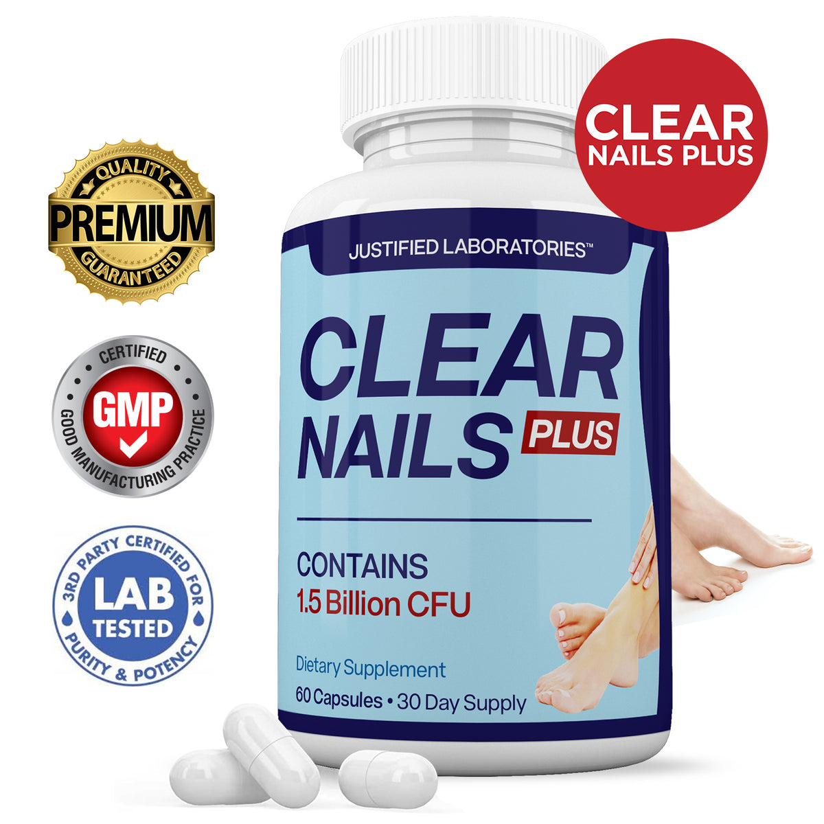 Clear Nails Plus 1.5 Billion CFU Probiotic Pills – Justified Laboratories