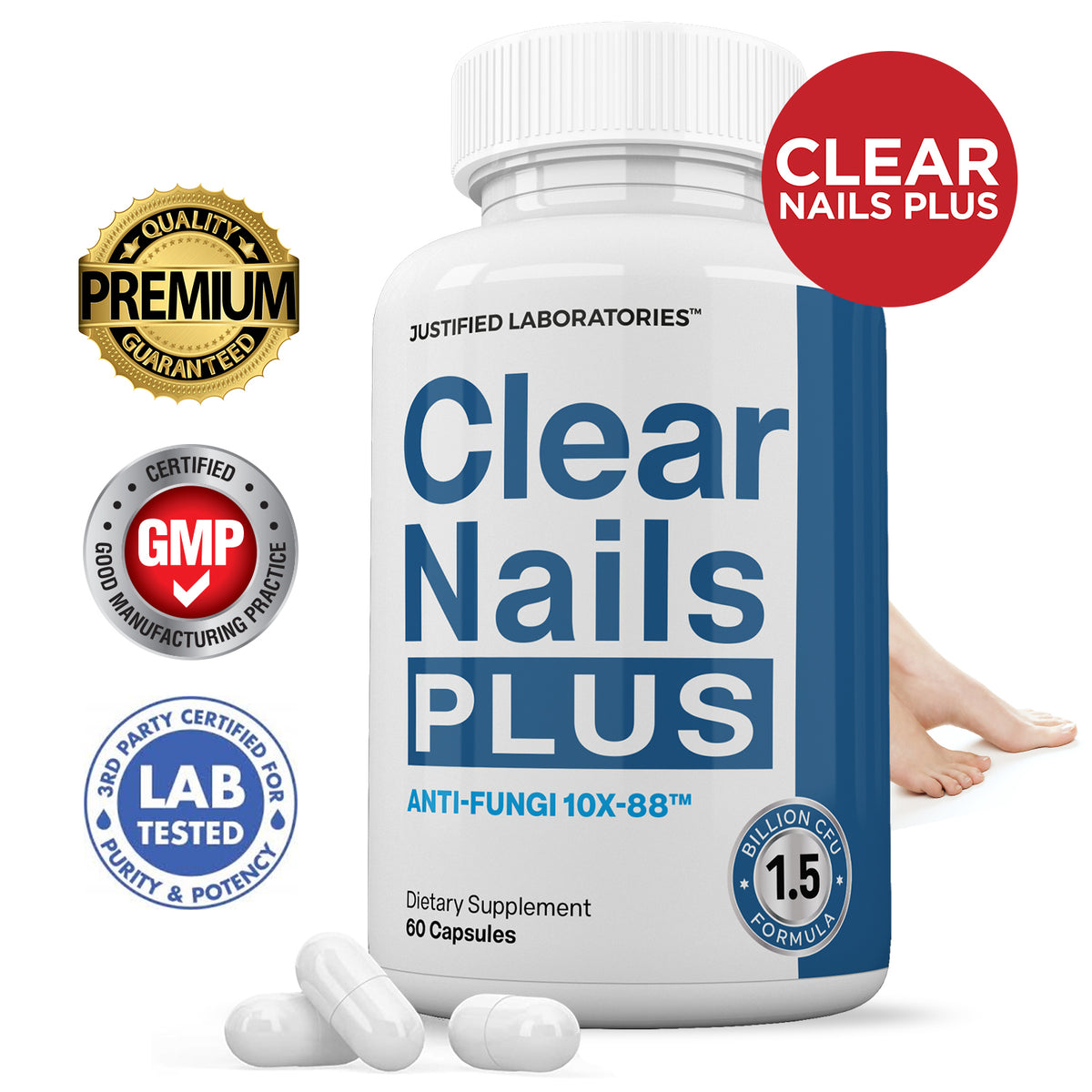 Clear Nails Plus 1.5 Billion CFU Probiotic Pills – Justified Laboratories