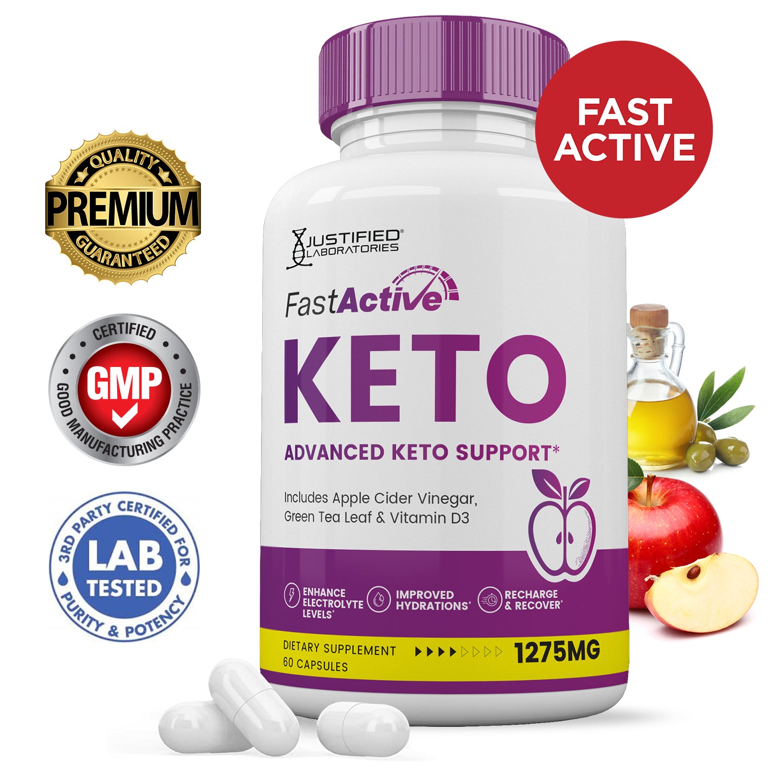 Fast Active Keto ACV Pills 1275MG – Justified Laboratories