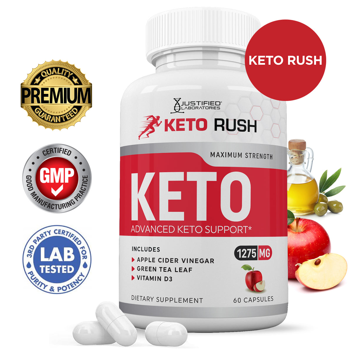 Keto Rush ACV Pills 1275MG – Justified Laboratories
