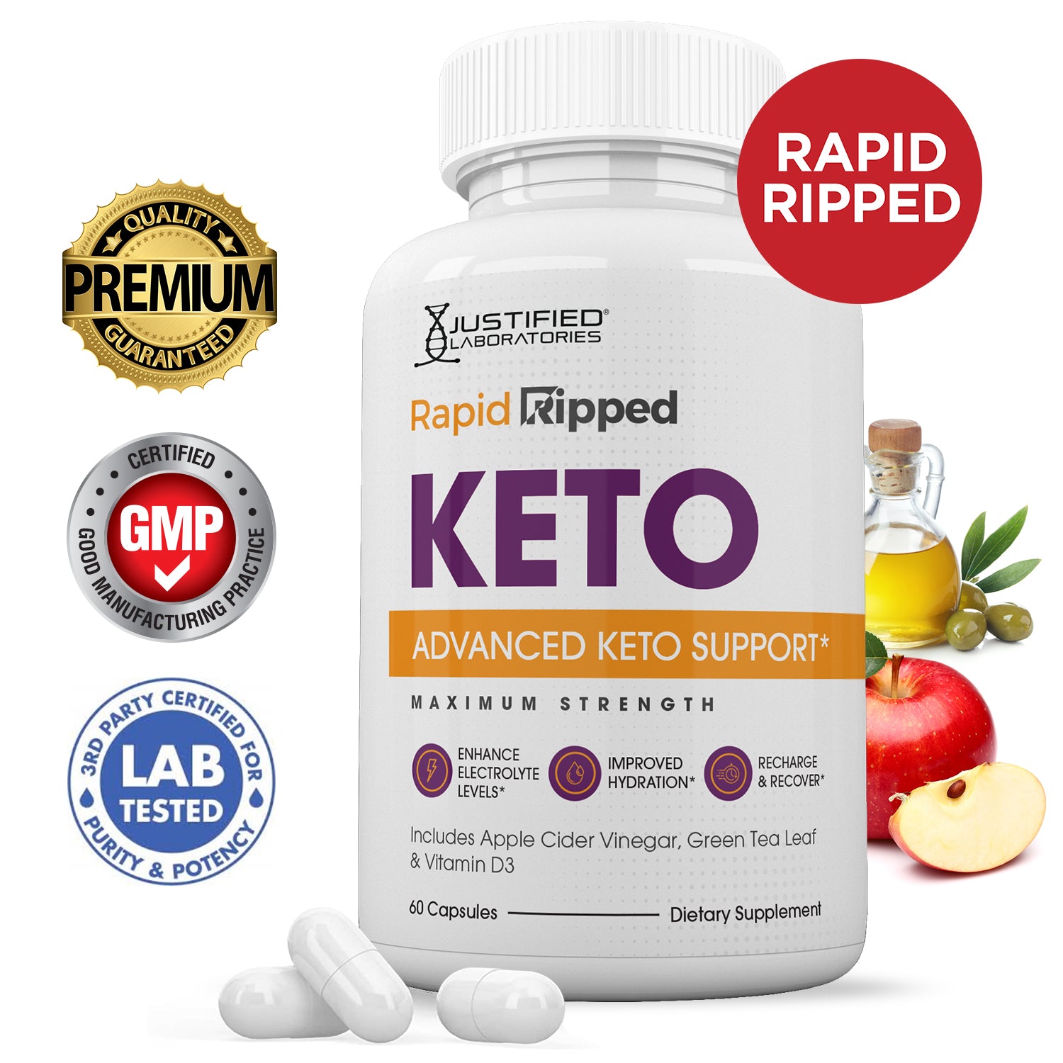 Rapid Ripped Keto ACV Pills 1275MG – Justified Laboratories