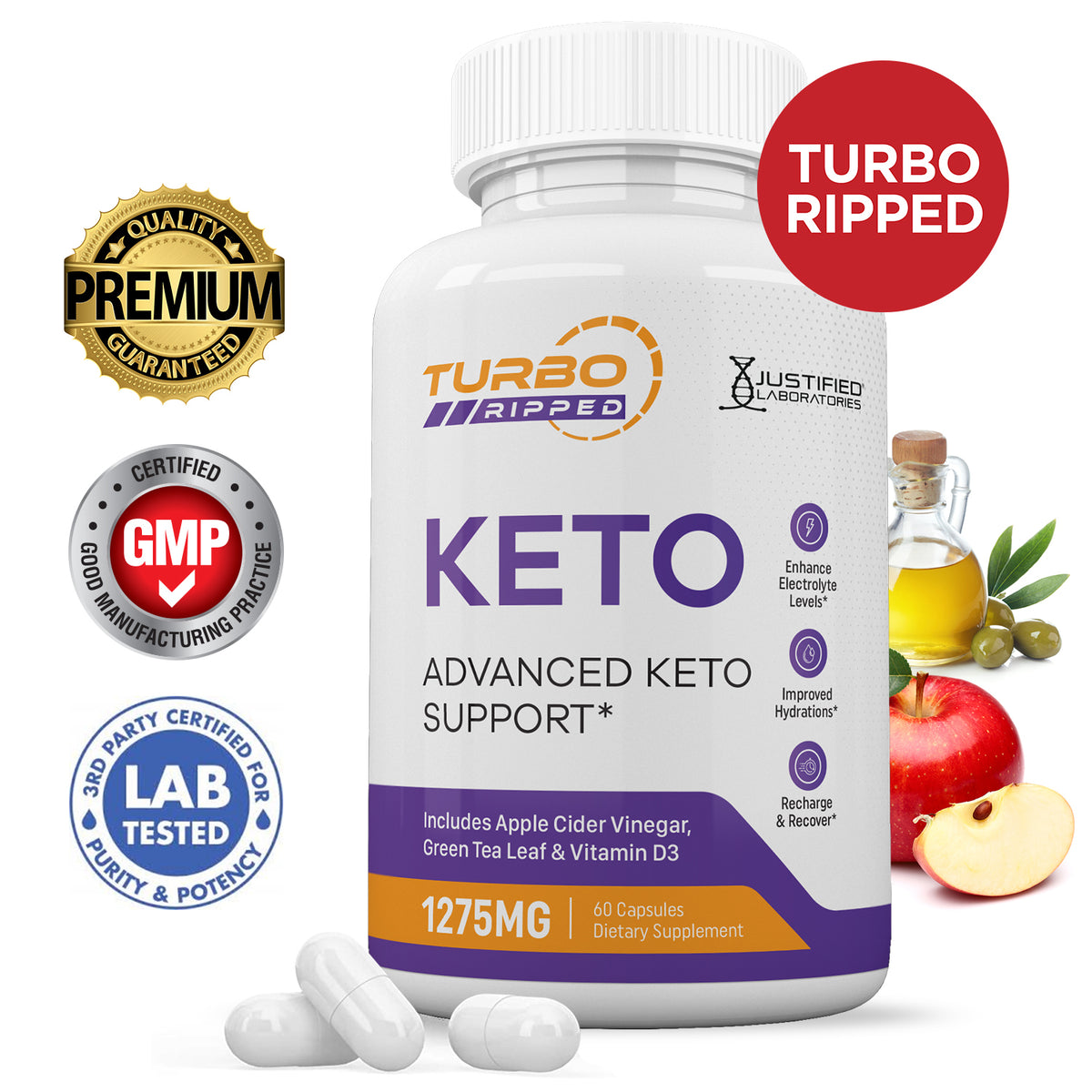 Turbo Ripped Keto ACV Pills 1275MG – Justified Laboratories
