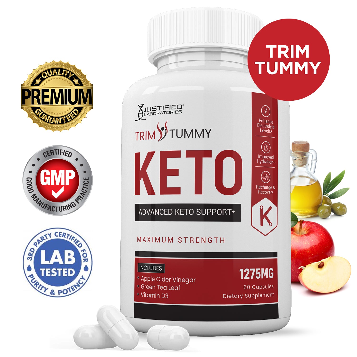 Trim Tummy Keto ACV Pills 1275MG – Justified Laboratories